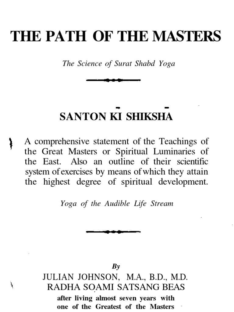 Julian Johnson - The Path of The Masters | PDF | Religious Belief And ...
