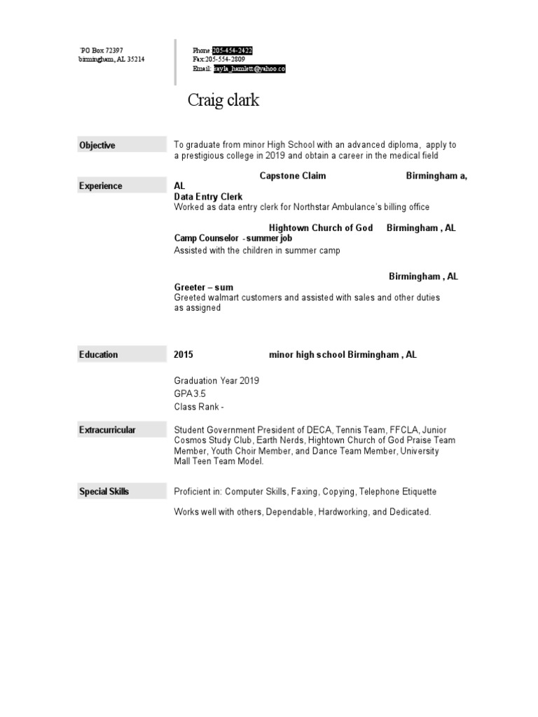 Resume Craig | PDF