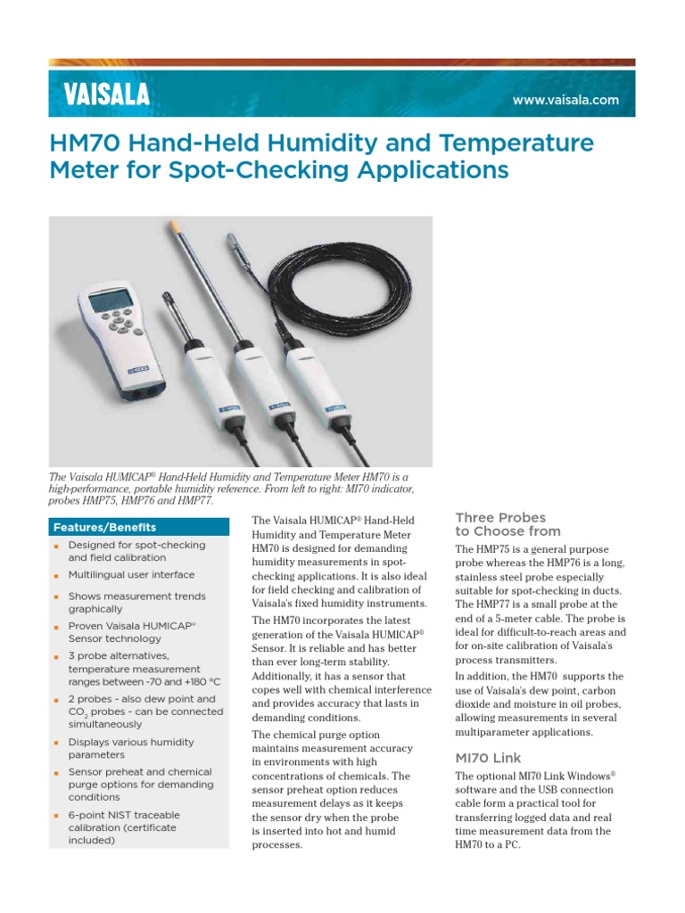 HM70 | PDF | Calibration | Sensor