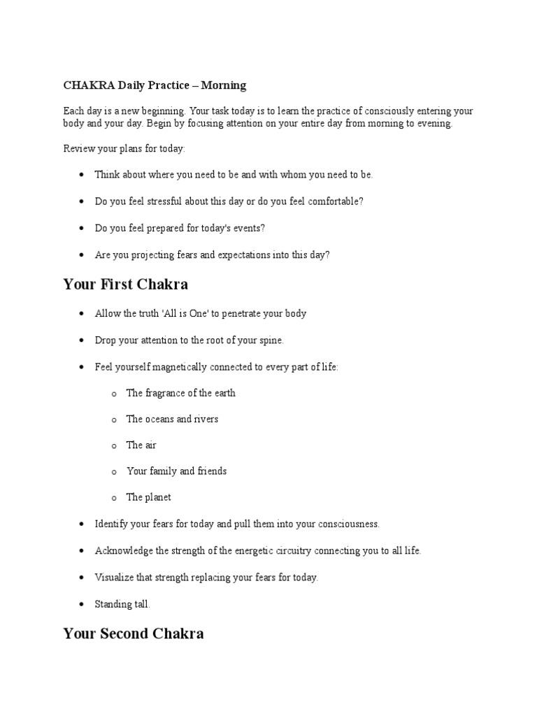 Chakra Daily Practice | PDF | Chakra | Prayer
