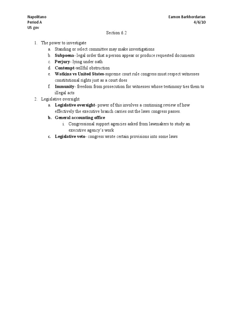 US Government Investigative Powers Explained | PDF