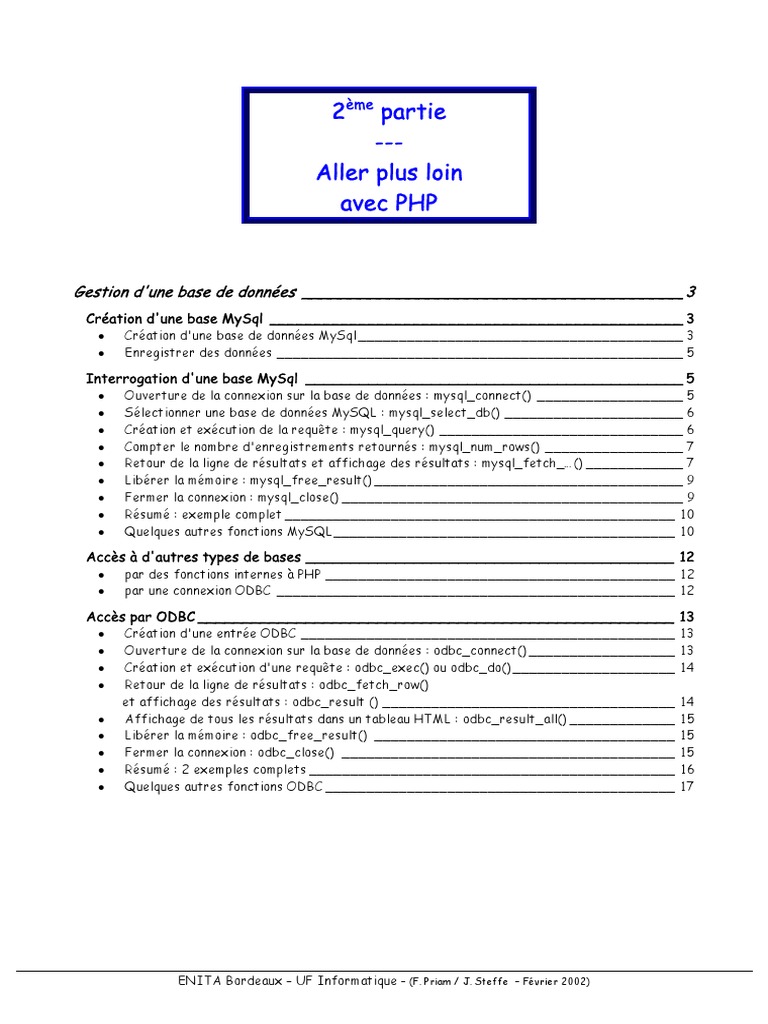 Cours PHP 2eme Partie | PDF | MySQL | Cookie (informatique)