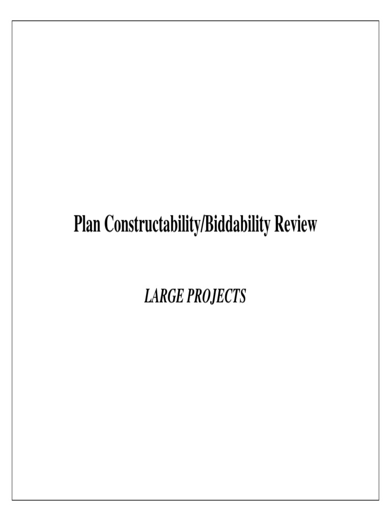 Plan Constructability Biddability Review - Major Projects | PDF ...