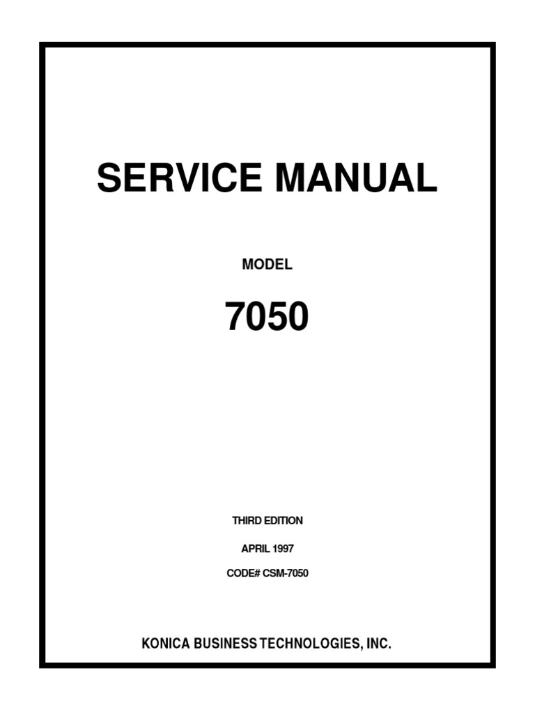 Konica Minolta 7050 Service Manual | PDF | Analogue Electronics ...