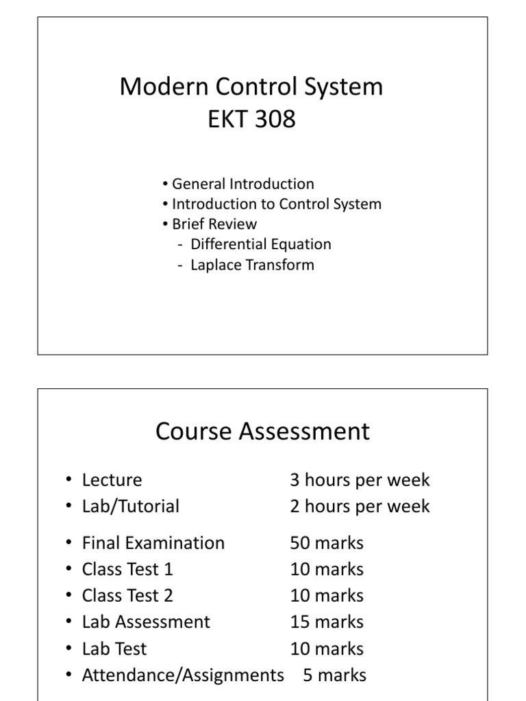 Modern Control System EKT 308 | PDF | Control Theory | Control System