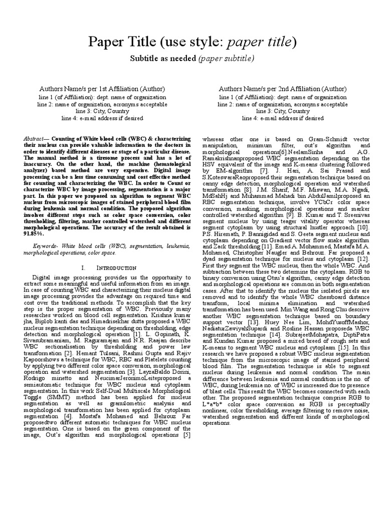 Paper Title (Use Style: Paper Title) : Subtitle As Needed (Paper ...