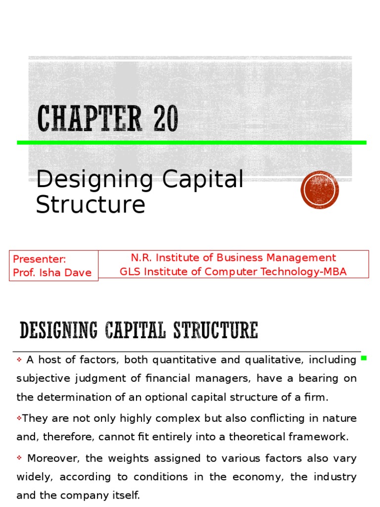 CH 20 Designing Capital Structure | PDF | Capital Structure | Financial ...