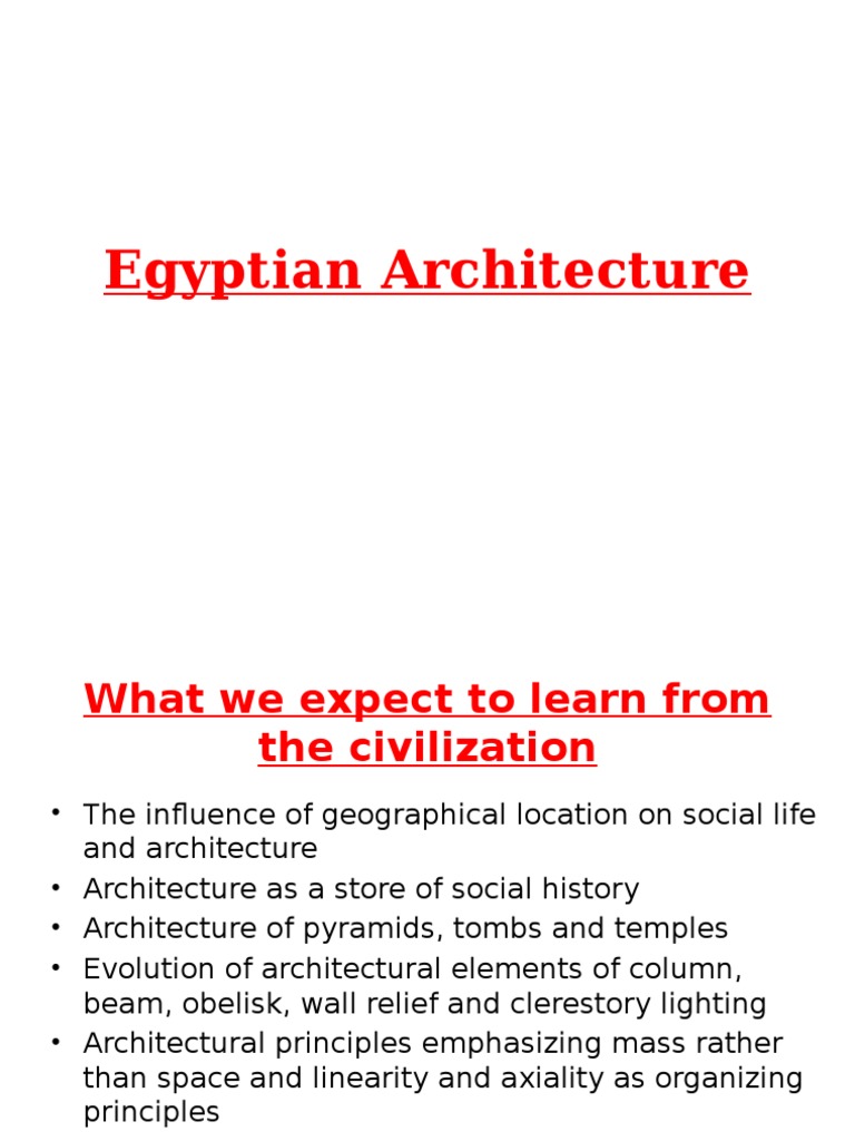 Egyptian Architecture | PDF | Egyptian Pyramids | Ancient Egypt