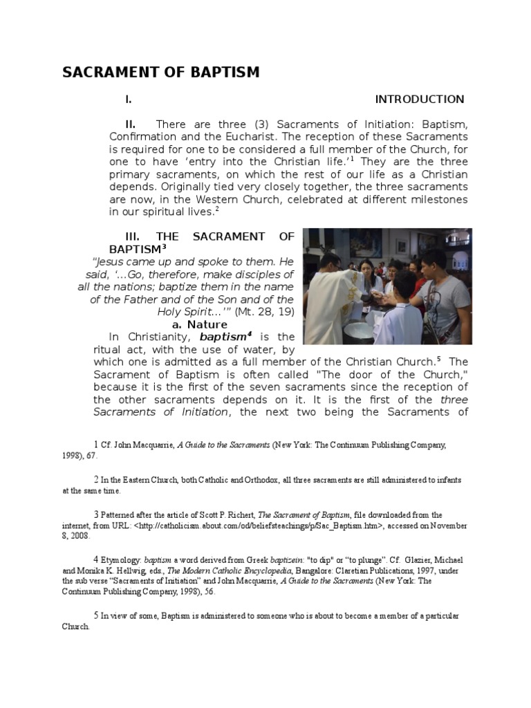 Sacrament of Baptism | PDF | Baptism | Confirmation