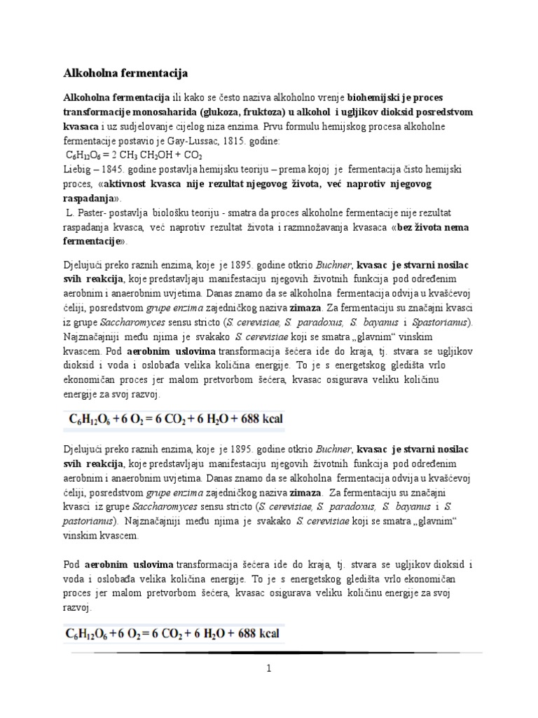 Alkoholna Fermentacija | PDF