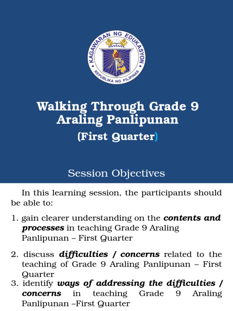Session 7.1 - Walkthrough AP 9 First Quarter.1 | PDF | Educational ...