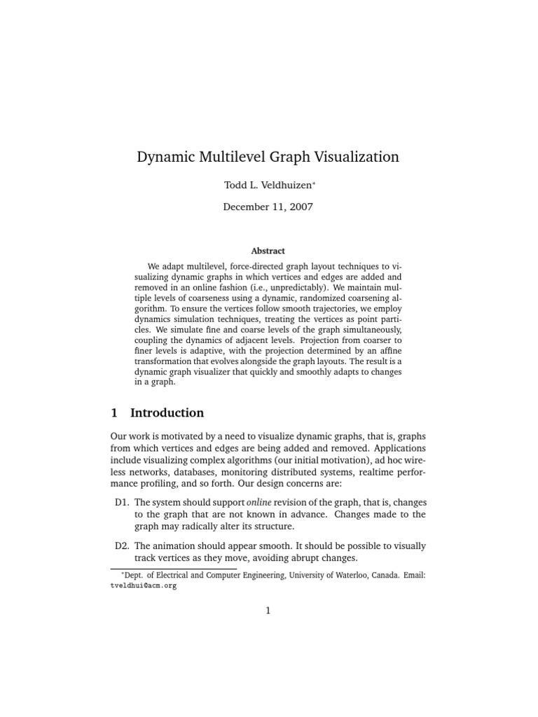 Dynamic Multilevel Graph Visualization | Download Free PDF | Vertex ...
