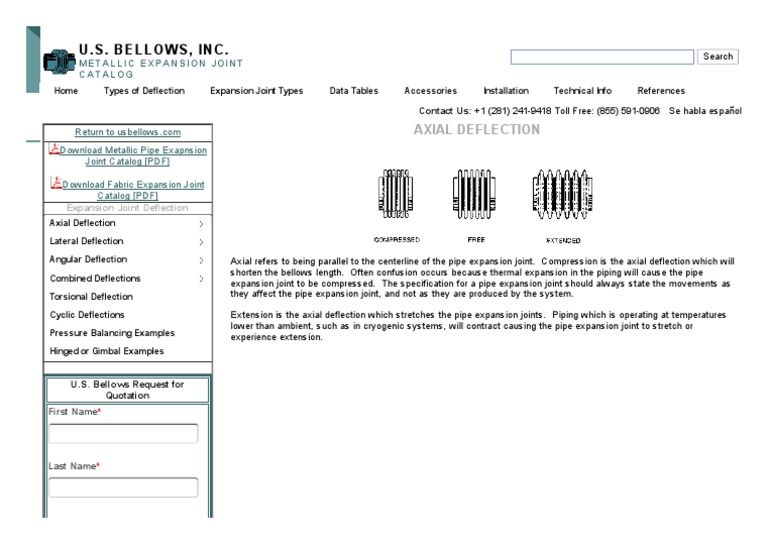 Axial Deflection in Expansion Joints | PDF | Technology & Engineering