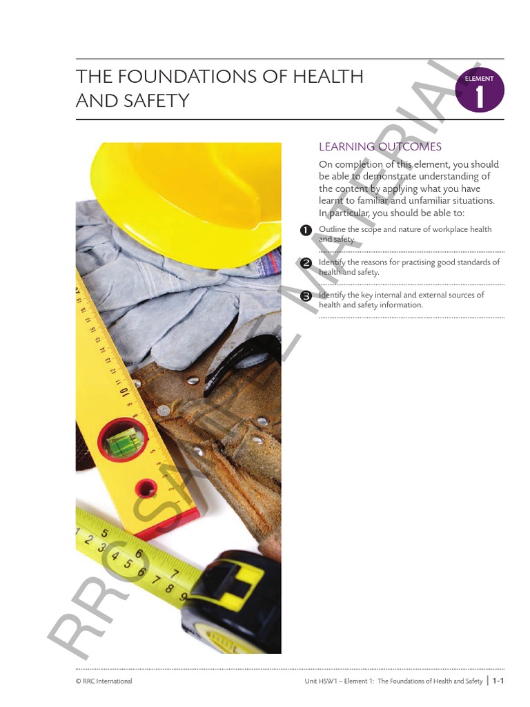 Hsw1 Sample Material | PDF | Occupational Safety And Health | Safety