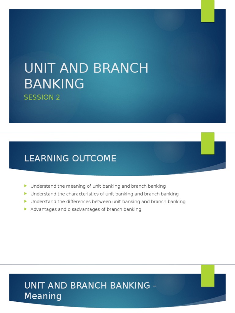 Unit vs Branch Banking Explained | PDF | Diversification (Finance ...