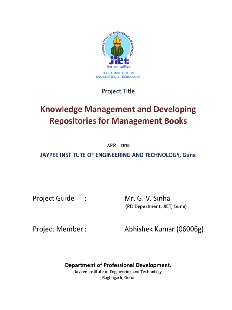 Knowledge Management and Developing Repositories For Management Books ...