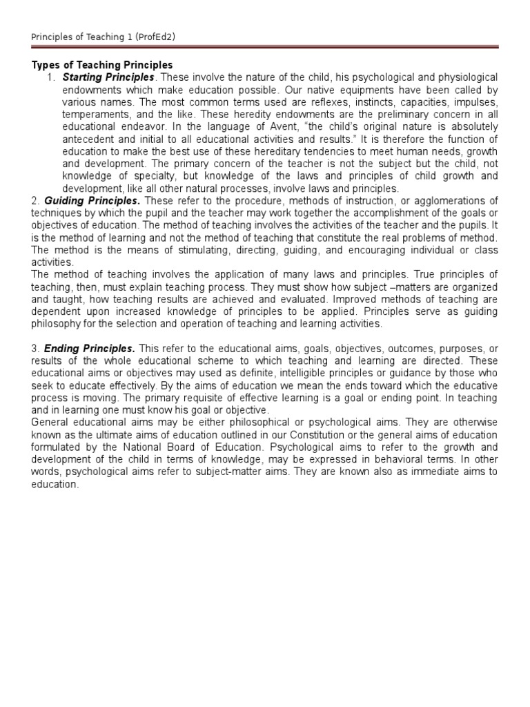 Types of Teaching Principles | PDF | Learning | Creativity
