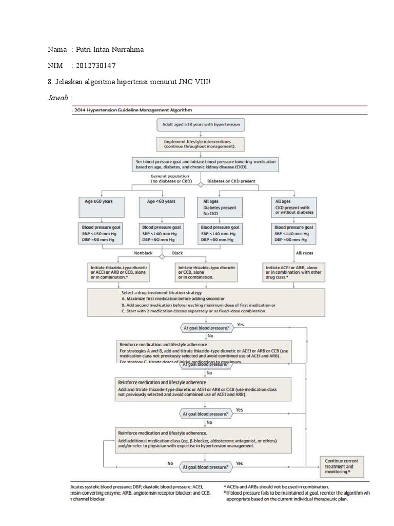 Algoritma Hipertensi JNC 8 | PDF | Wellness