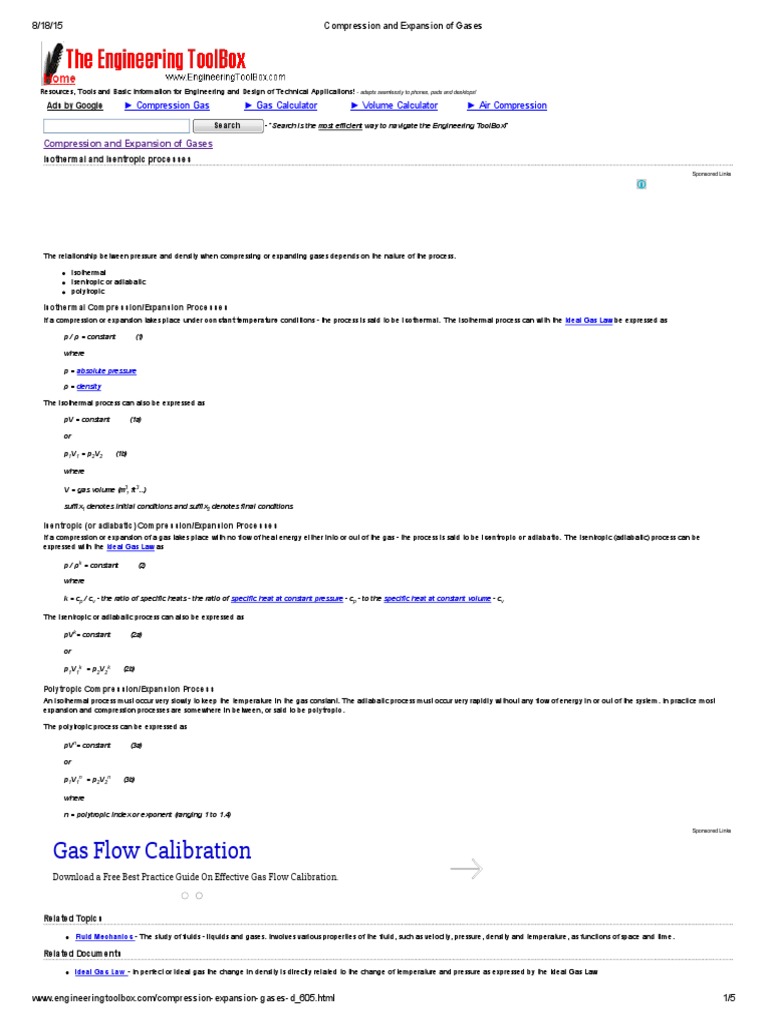 Compression and Expansion of Gases | PDF | Gas Compressor | Gases