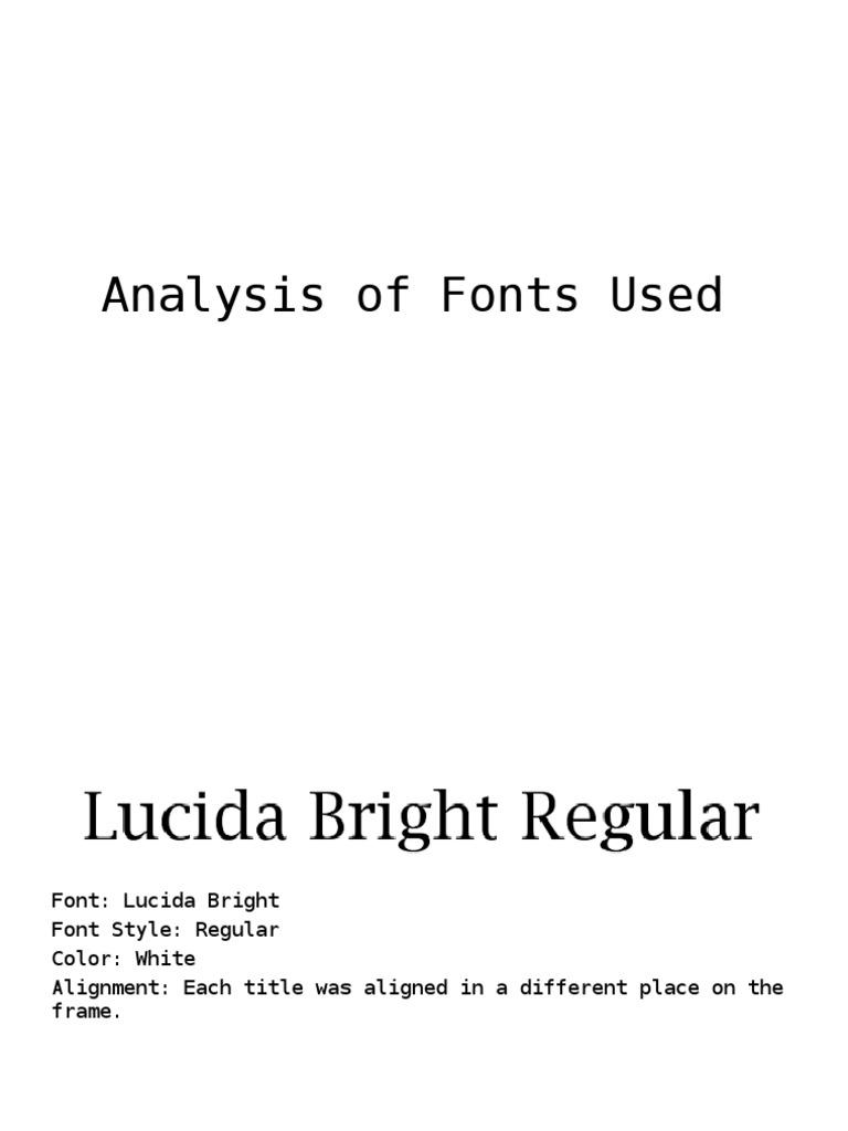 Font Analysis for Opening Sequence | PDF | Career & Growth | Home & Garden