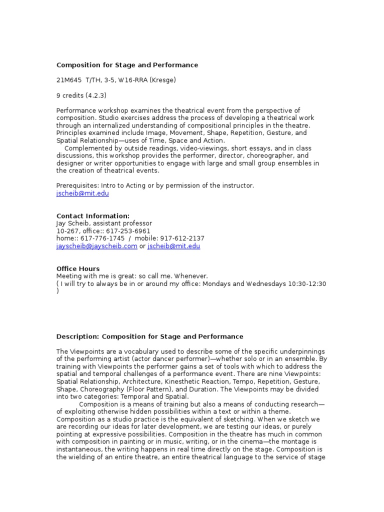 Composition Fall05 Pdf Time Theatre