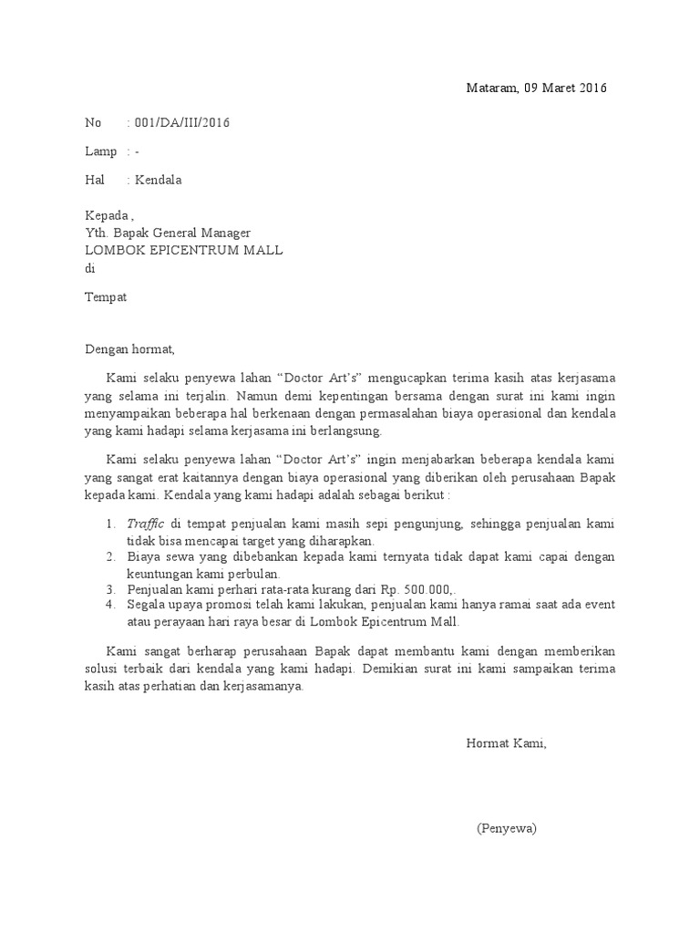 Surat Komplain | PDF