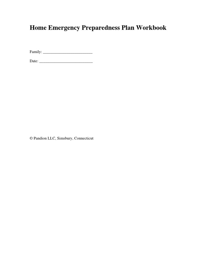 Home Emergency Preparedness Workbook Pandion LLC | PDF | Emergency ...