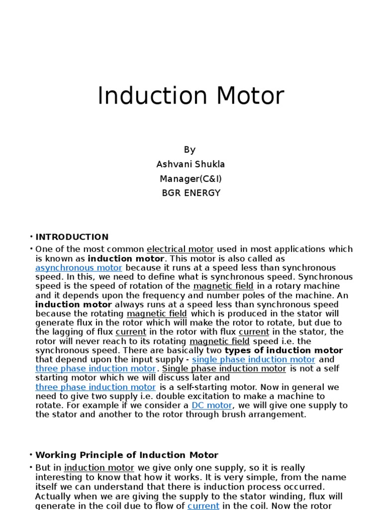 Induction Motor | PDF | Electric Motor | Electromagnetic Induction