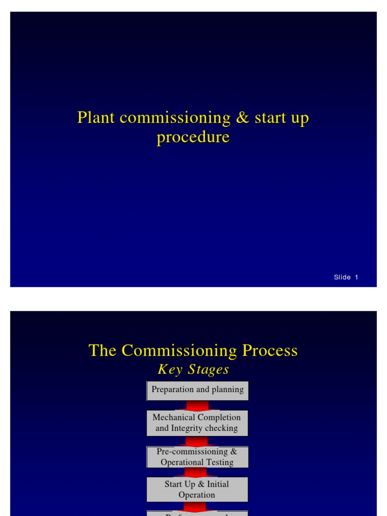 Plant Commissioning Start Up Procedure | PDF | Steam | Machines