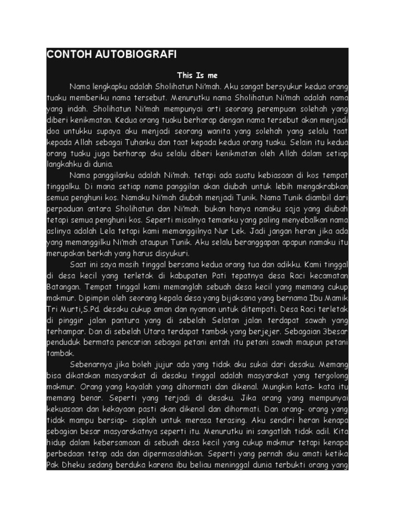 Contoh Autobiografi | PDF