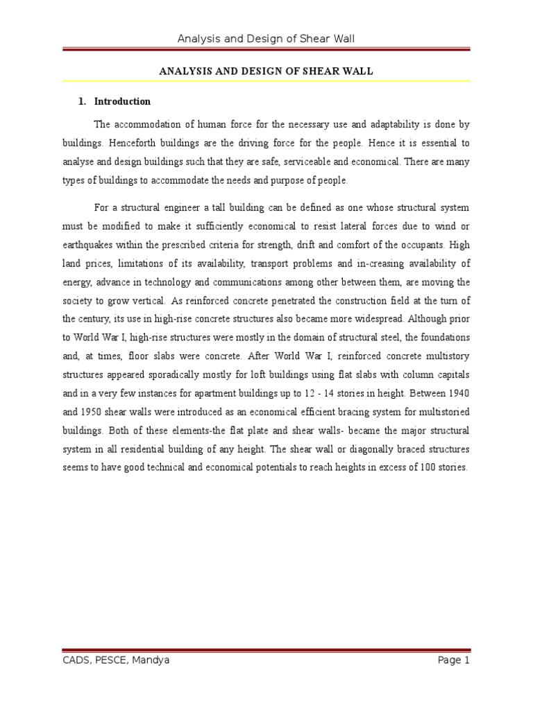Analysis and Design of Shear Walls | PDF | Stress (Mechanics ...