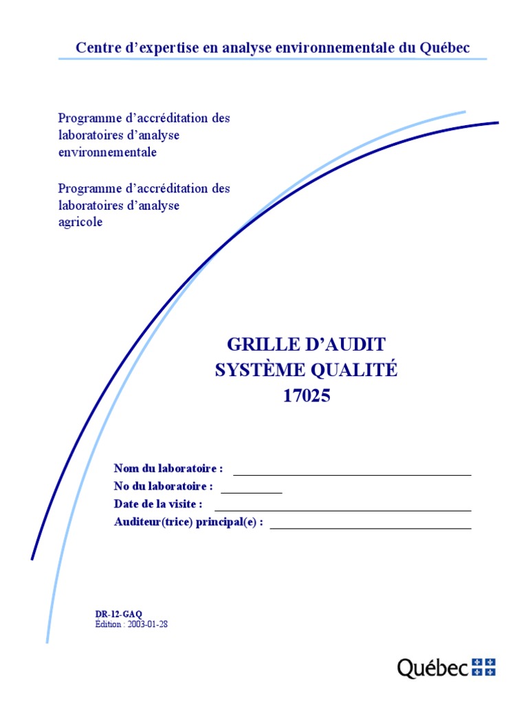 Grille D - Audit Systeme Qualite - 17025 | PDF | Audit | Business