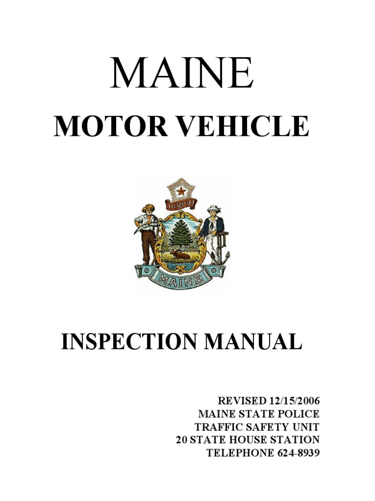 Maine Motor Vehicle Inspection Manual | PDF