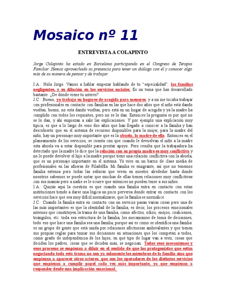 Entrevista A Jorge Colapinto | PDF | Familia | Inteligencia artificial