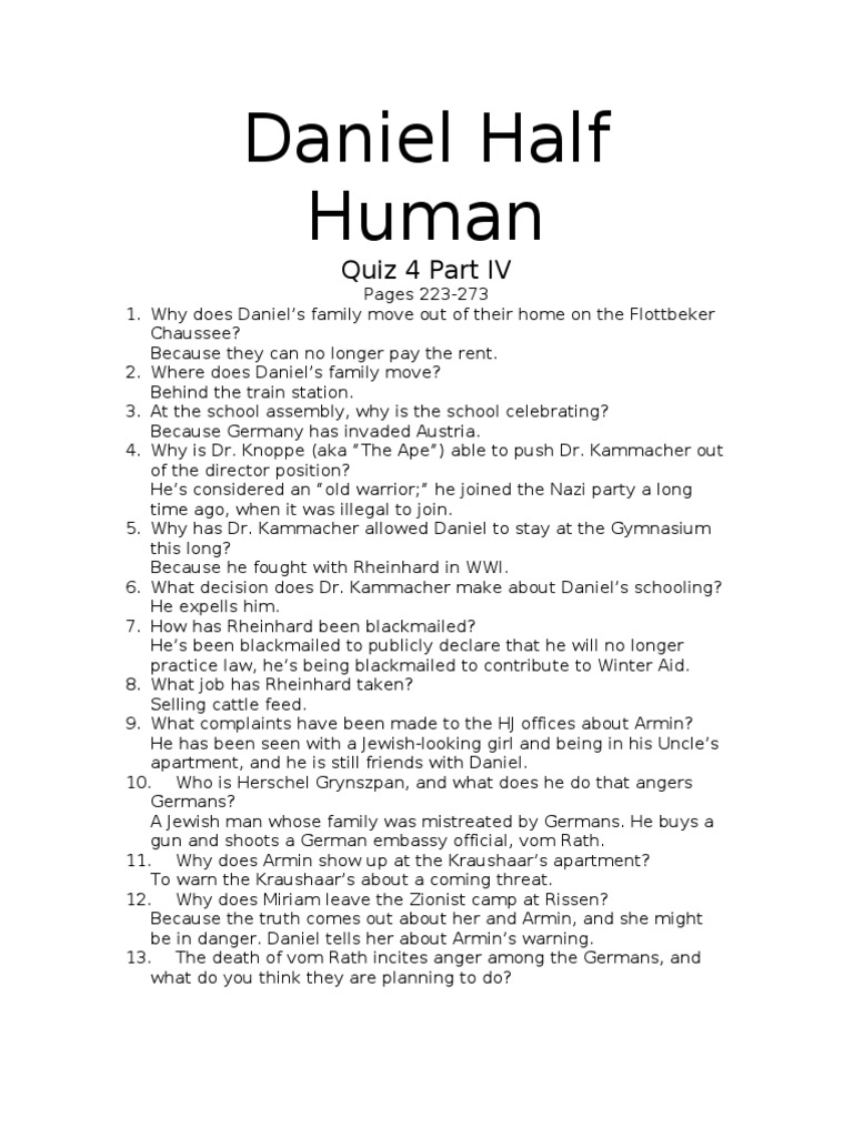 Daniel Half Human: Key Plot Insights | PDF | History