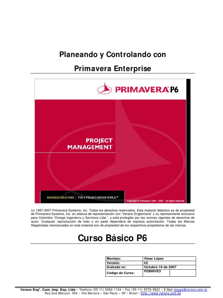 Primavera P6 Curso Basico Español | PDF | Servidor SQL de Microsoft ...