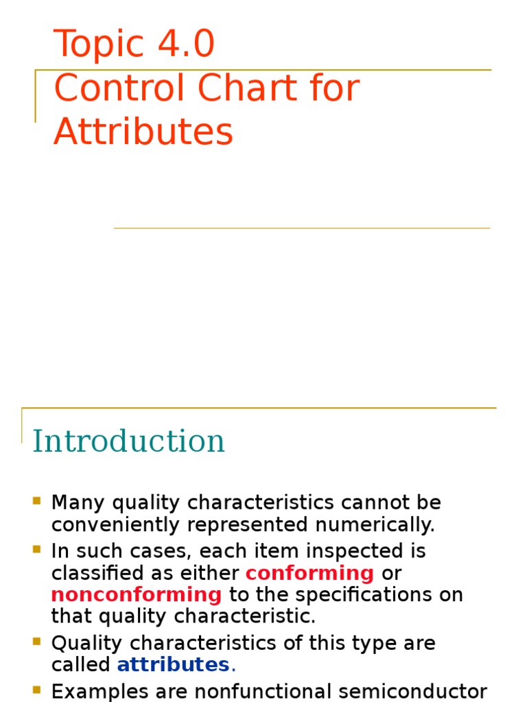 Ch.4 - Control Charts For Attributes | PDF | Analysis | Teaching ...