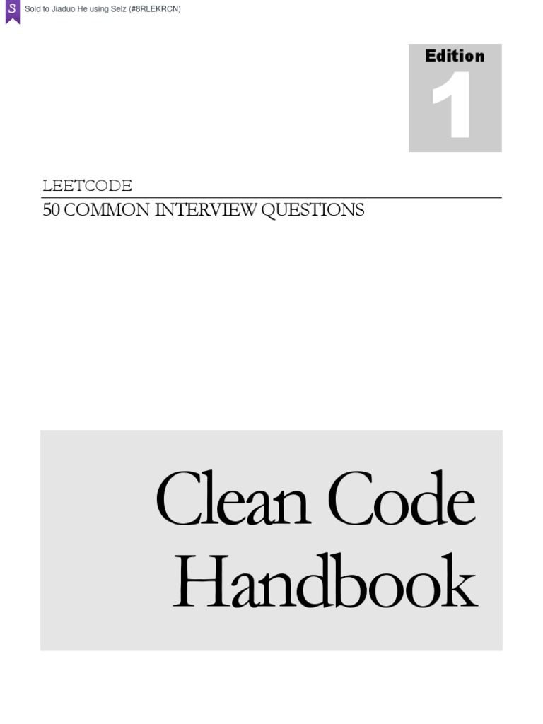 CleanCodeHandbook v1.0.1 | PDF | String (Computer Science ...