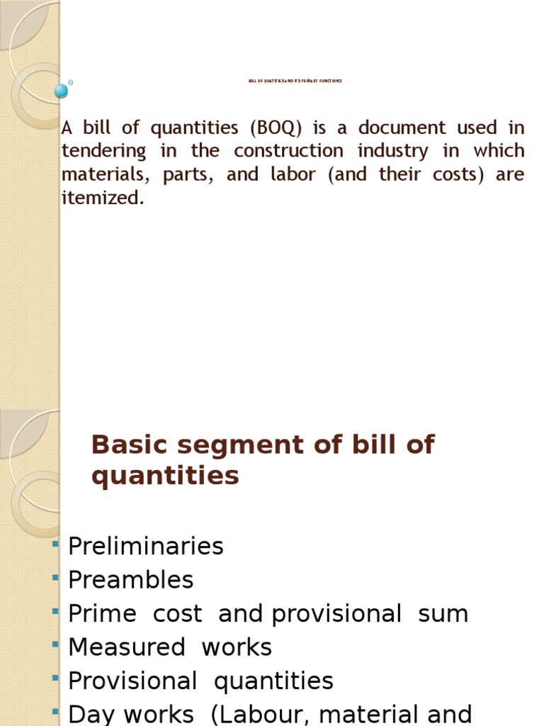Bill of Quantities | Business