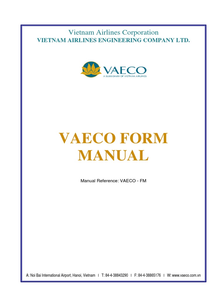 Vaeco Form Manual 31aug 2015 | Download Free PDF | Tag (Metadata ...