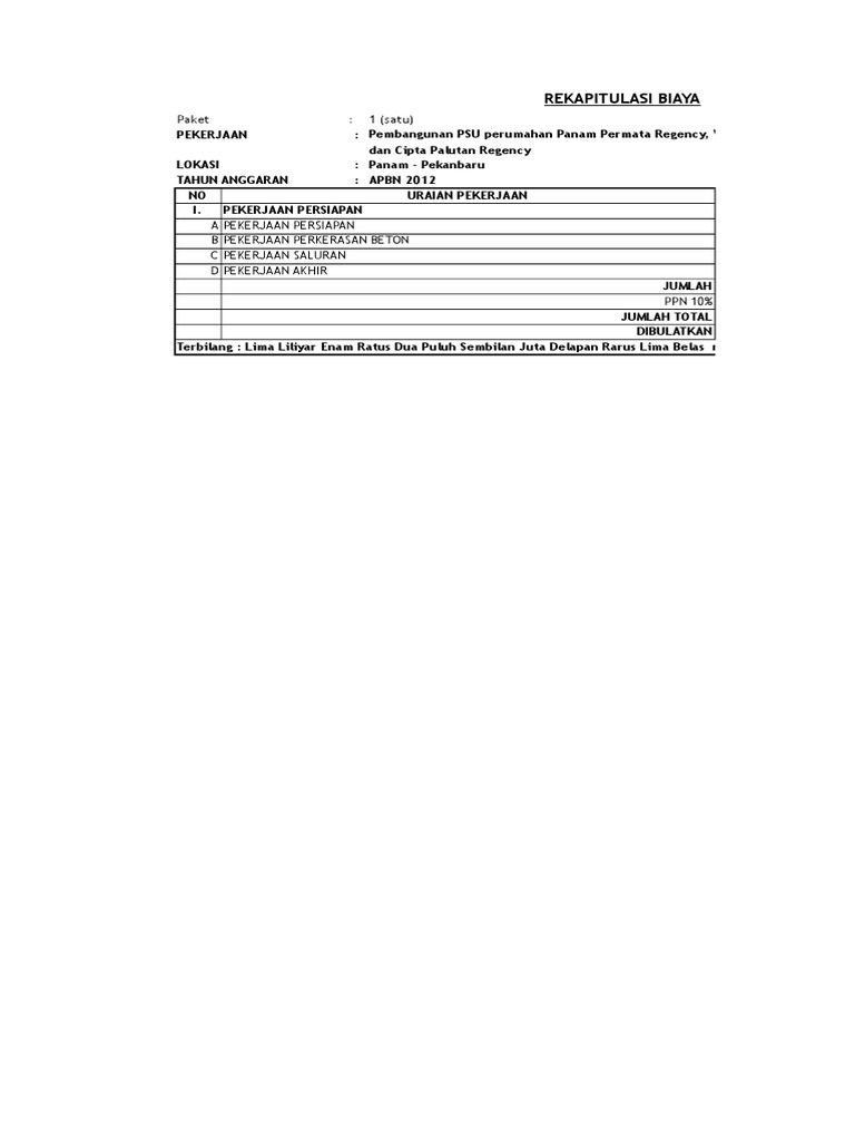 RAB Pekerjaan Jalan | PDF