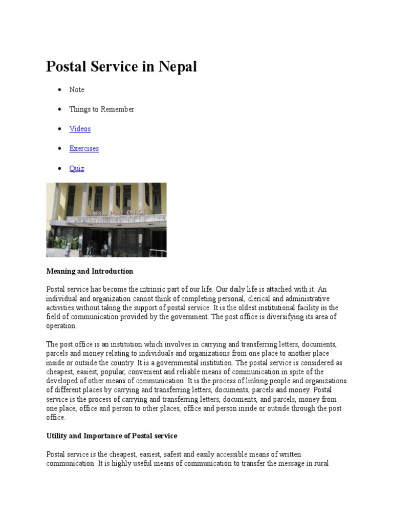 Postal and Electronic Communication | PDF | Mail | United States Postal ...