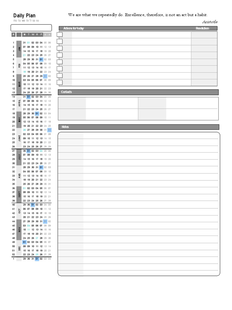DIY GTD daily planner | Religious Ethics | Personality Traits