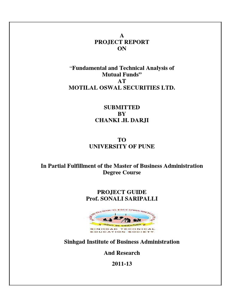 Mutual Fund Analysis Techniques Report | PDF | Investment Fund | Price ...