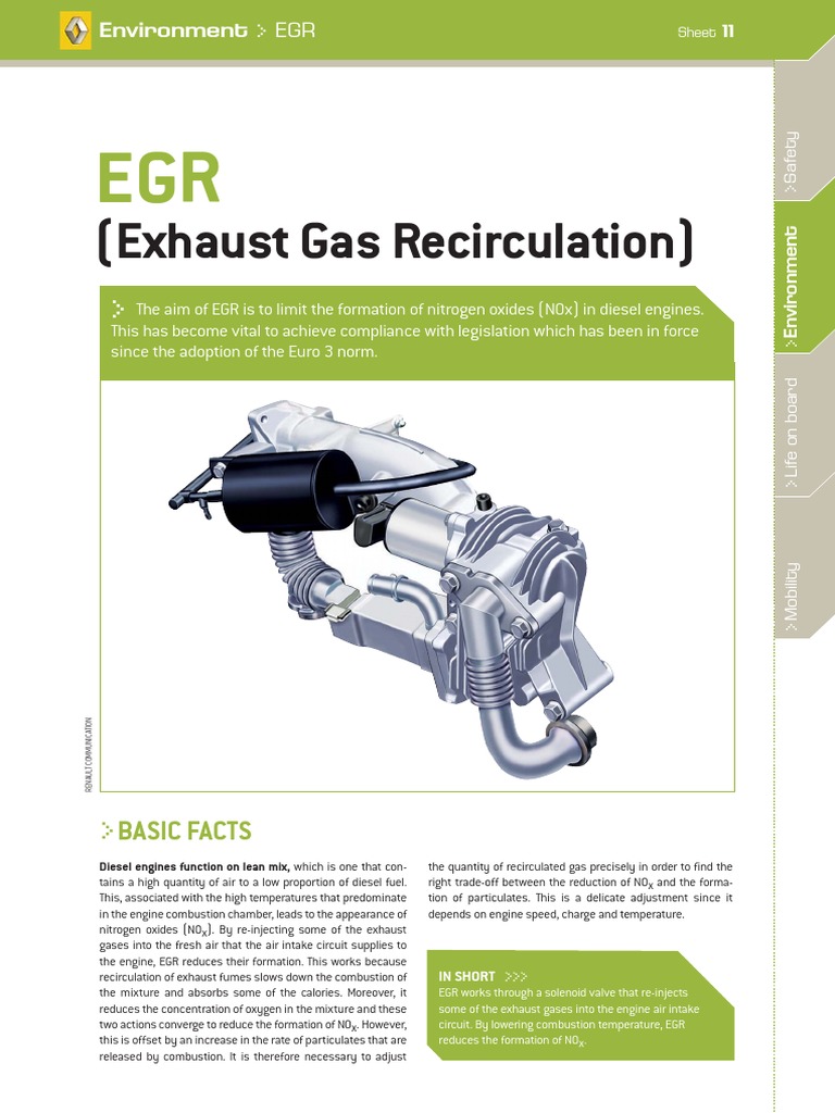 EGR Technology in Diesel Engines Explained | PDF | N Ox | Gases