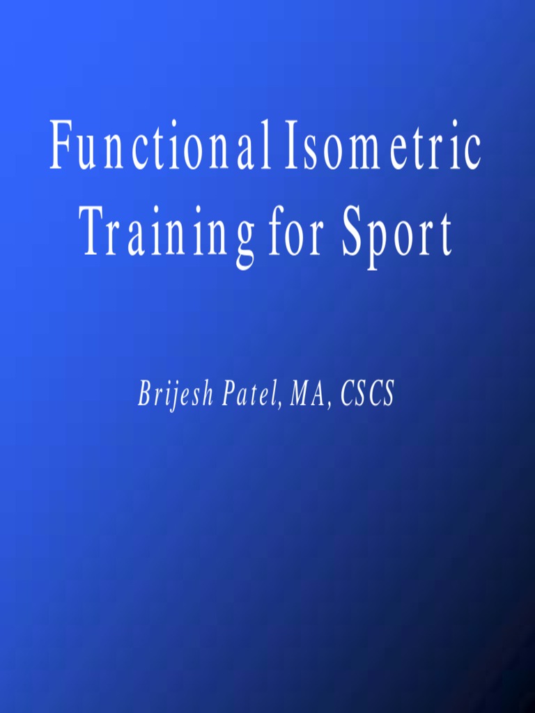 Functional Isometric Training For Sport HC Print Version | PDF ...