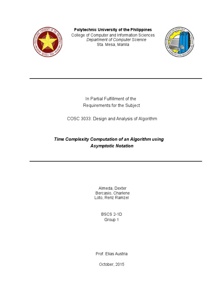Time Complexity Computation Of An Algorithm Using Asymptotic Notation Pdf 6172