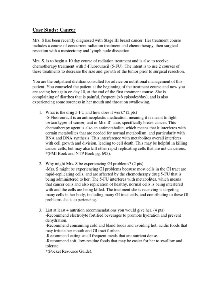 Cancer Case Study | PDF | Chemotherapy | Soybean