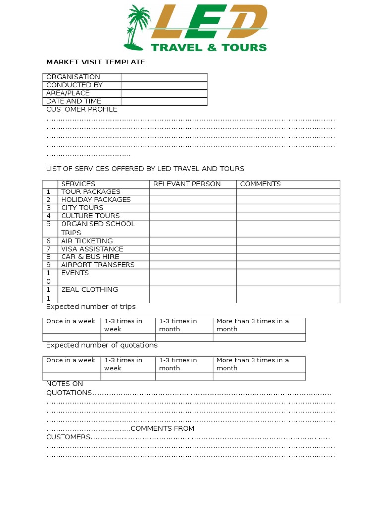 Market Visit Report Template | PDF | Computers | Technology & Engineering