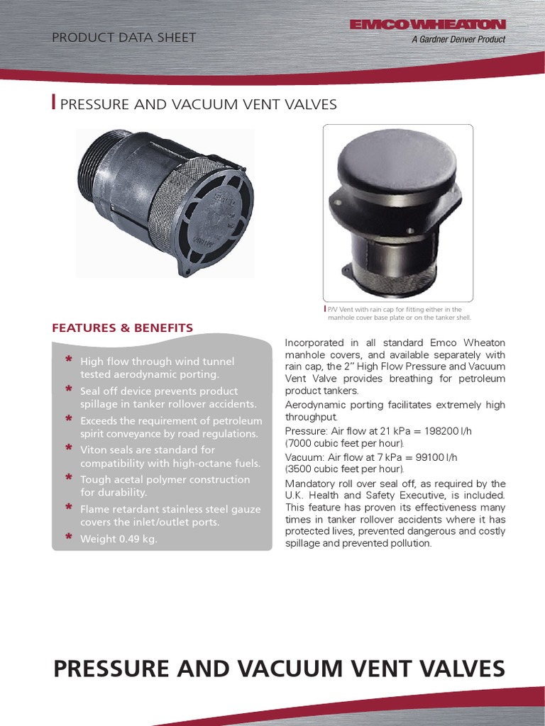 PV Vent Data Sheet | PDF